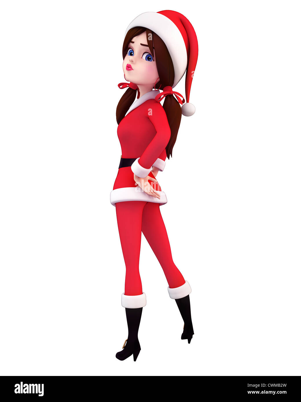 standing santa girl Stock Photo - Alamy