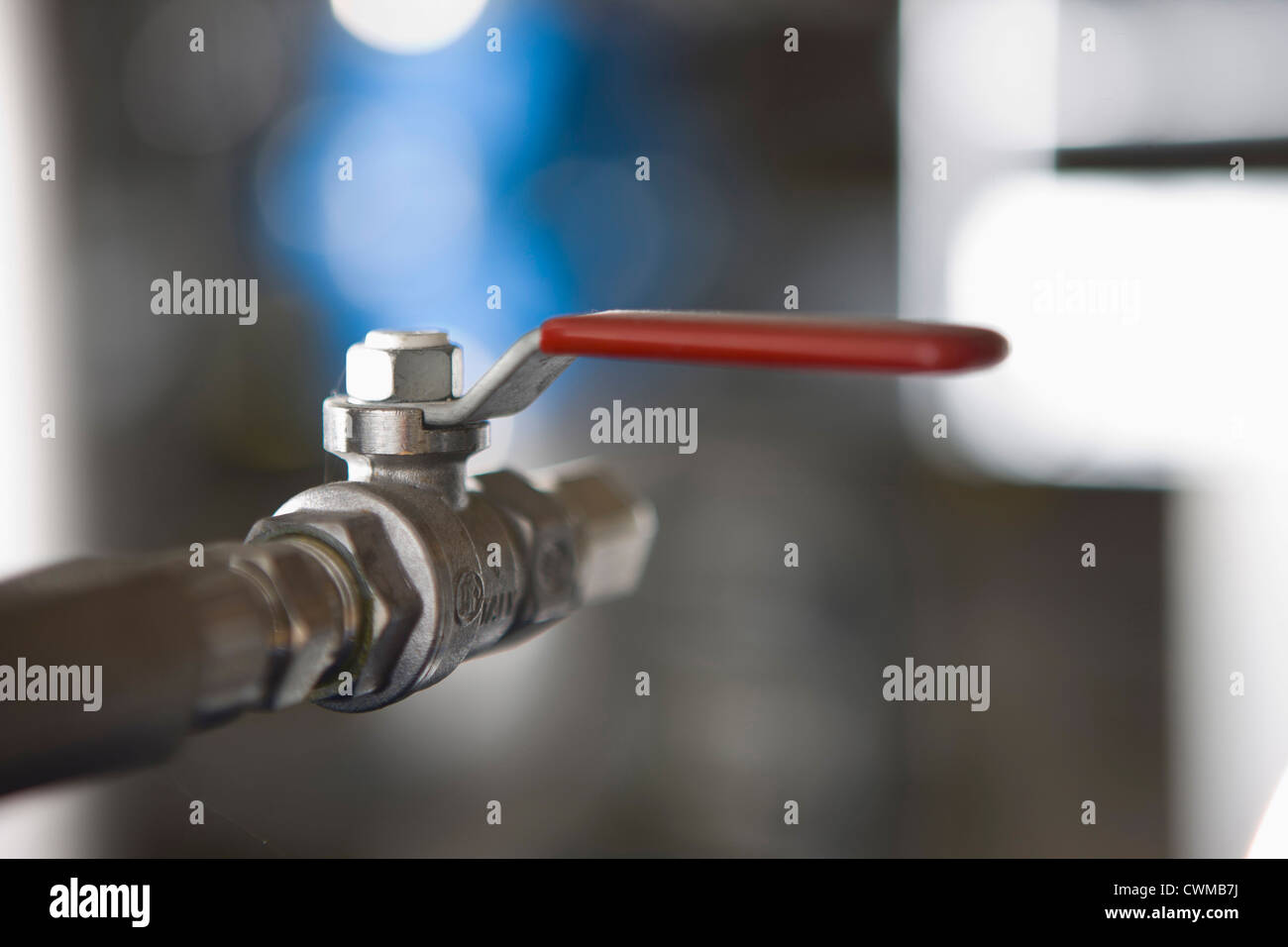Pipe stop valve, close up Stock Photo - Alamy