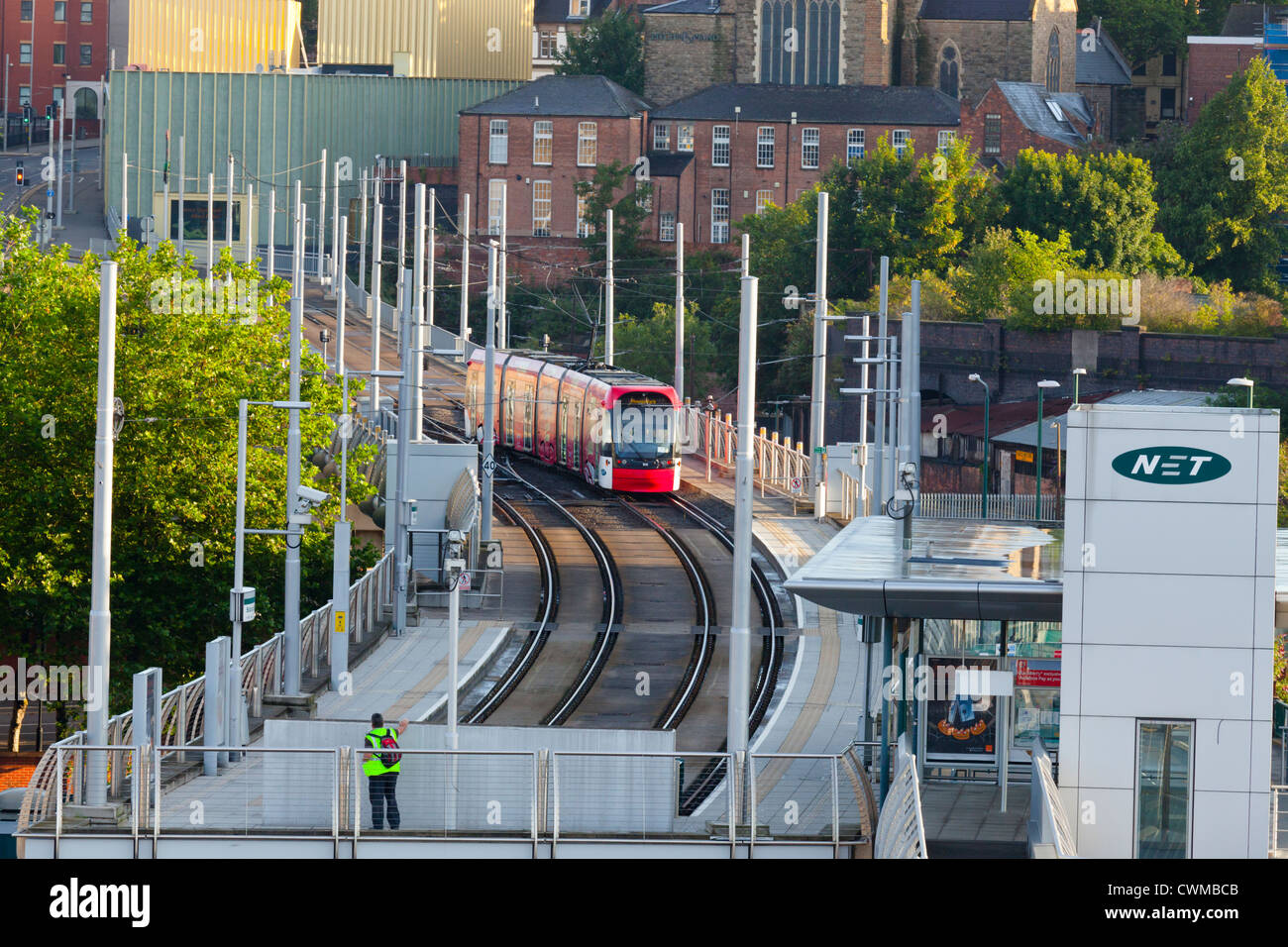 Nottingham Express Transit (NET) tram approaching Station Street ...