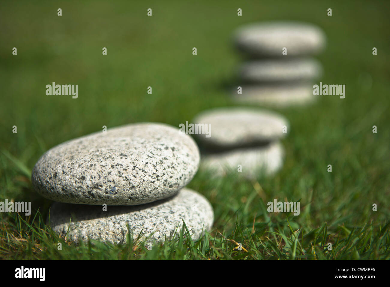 Germany, Braunschweig, Stones in grass, close up Stock Photo - Alamy