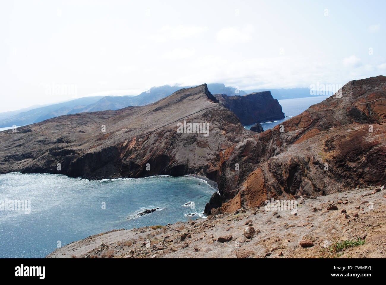 Volcanic island lying on the Atlantic ocean Stock Photo - Alamy