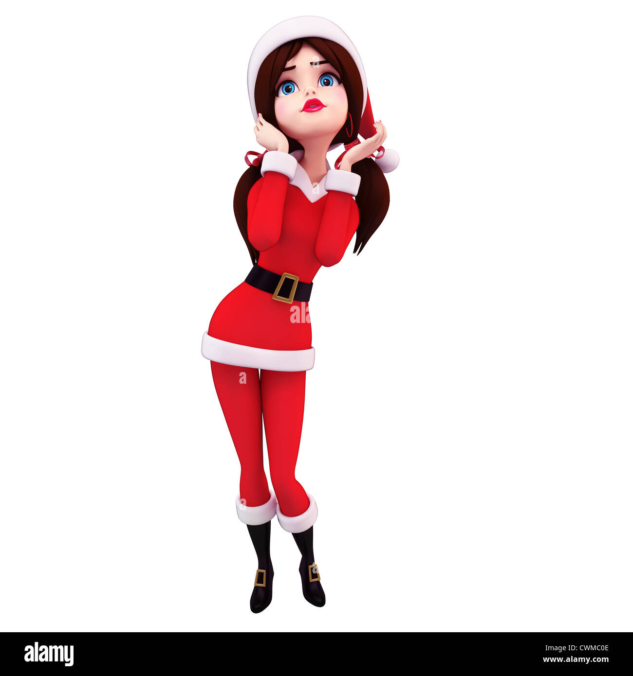 happy santa girl Stock Photo - Alamy