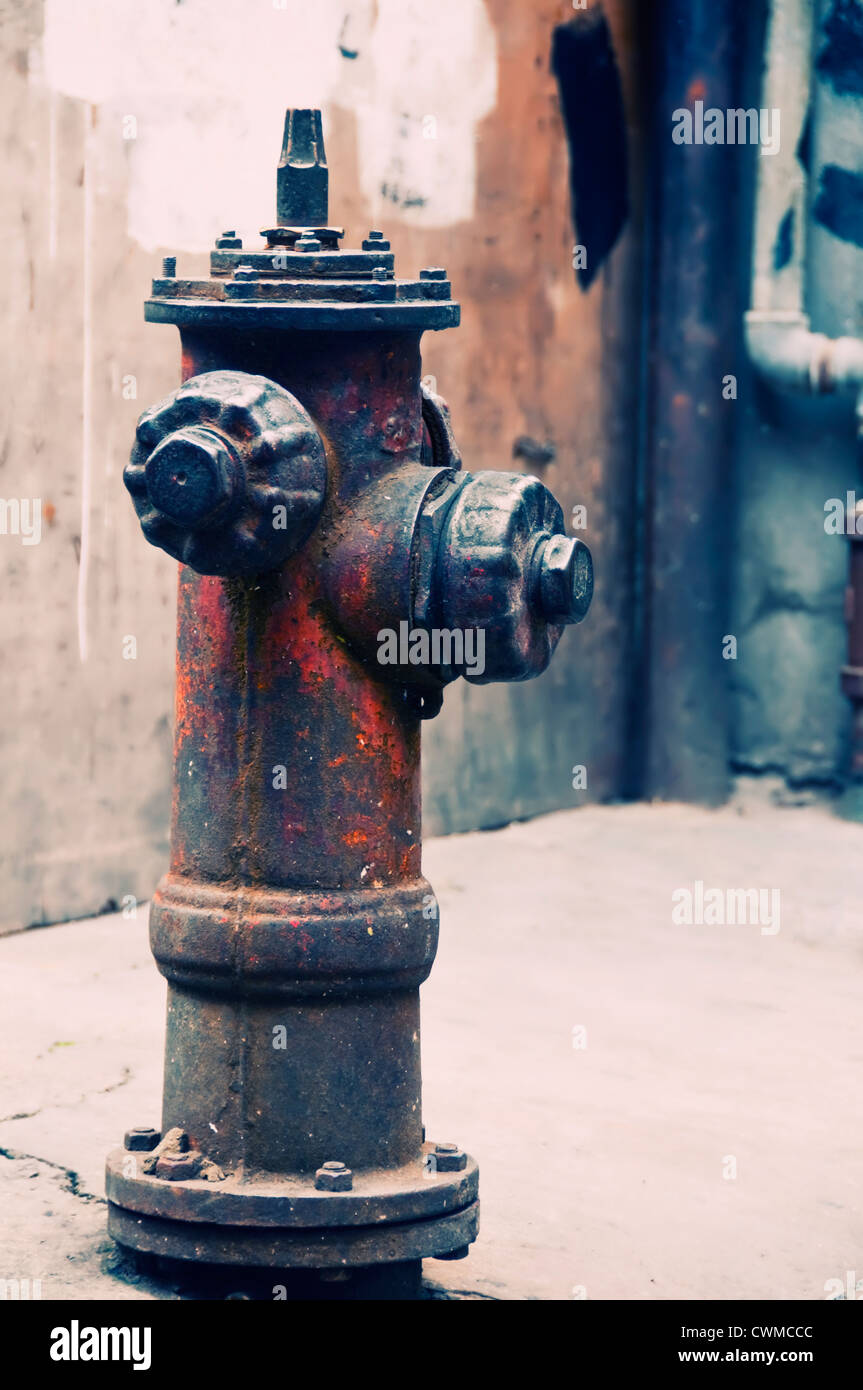 Rusted fire hydrant on a curve in Shanghai, China Stock Photo - Alamy