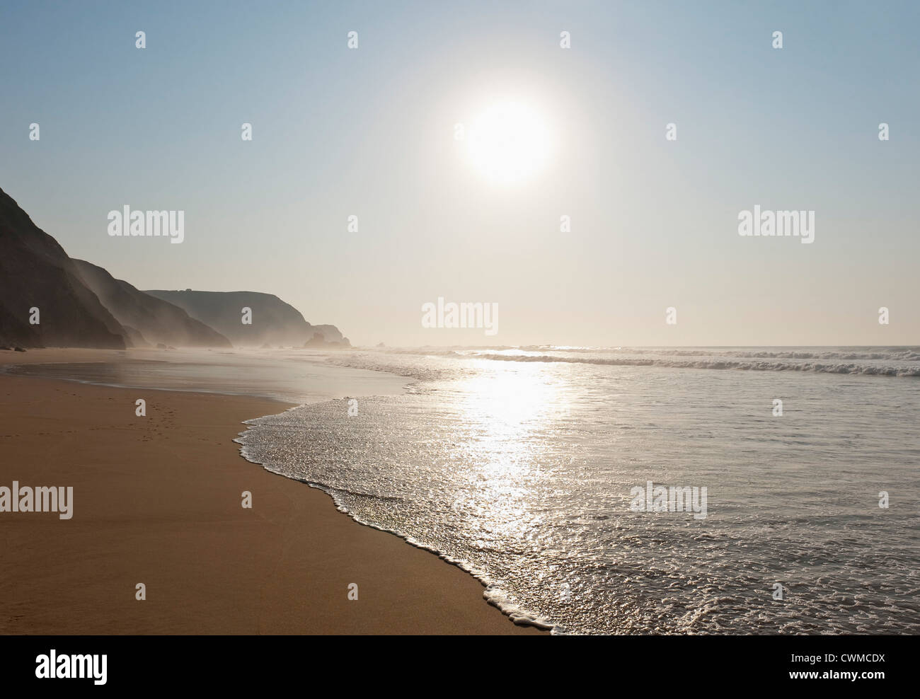 Portugal, Algarve, Sagres, View of beach at sunset Stock Photo - Alamy