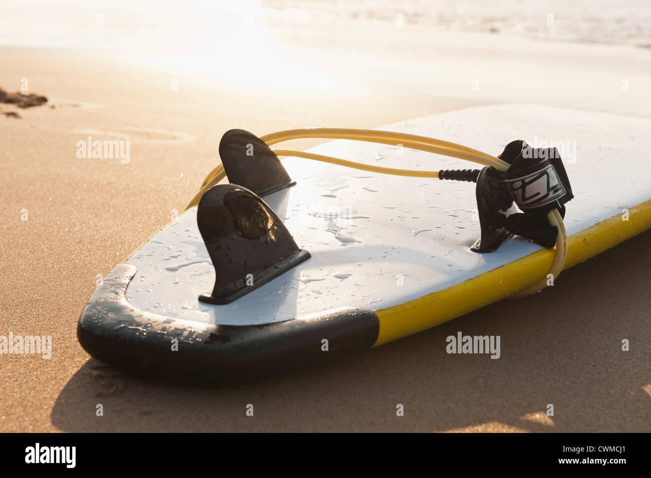 Portugal, Surfboard on beach Stock Photo - Alamy