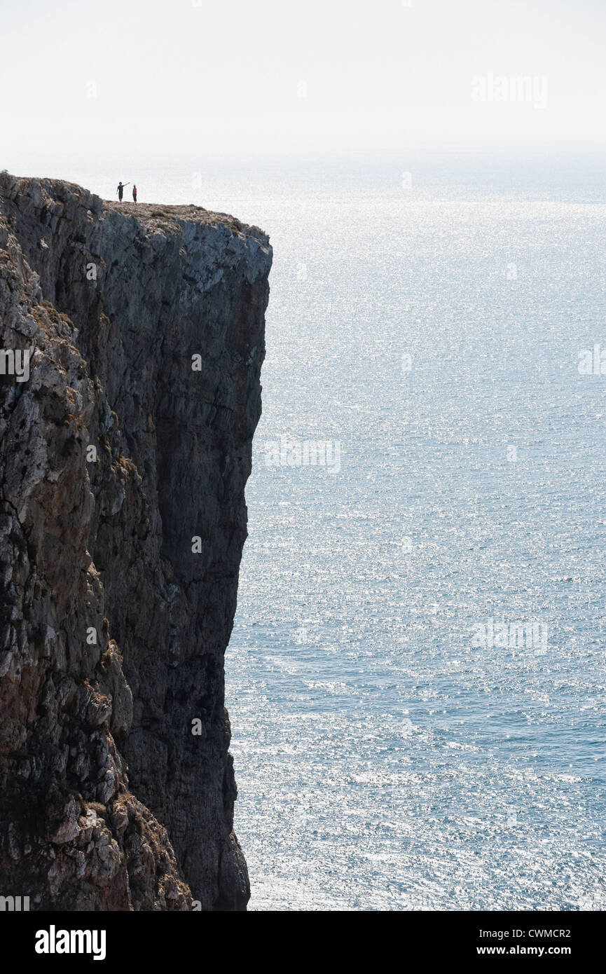 Portugal, People on cliff Stock Photo - Alamy