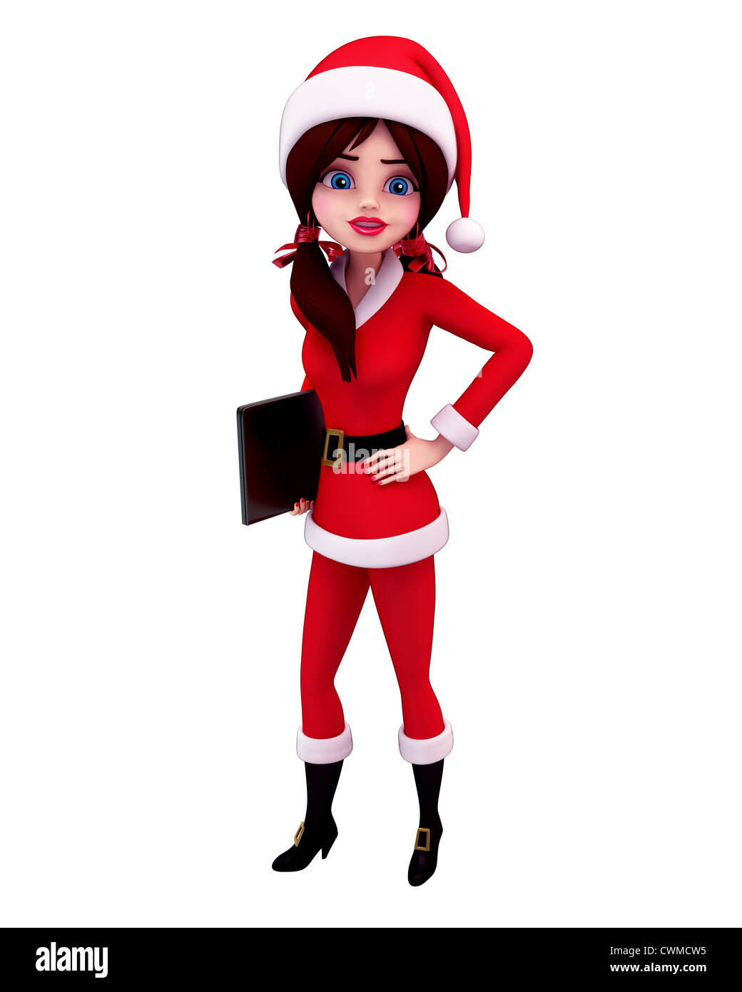 Santa girl laptop Cut Out Stock Images & Pictures - Alamy