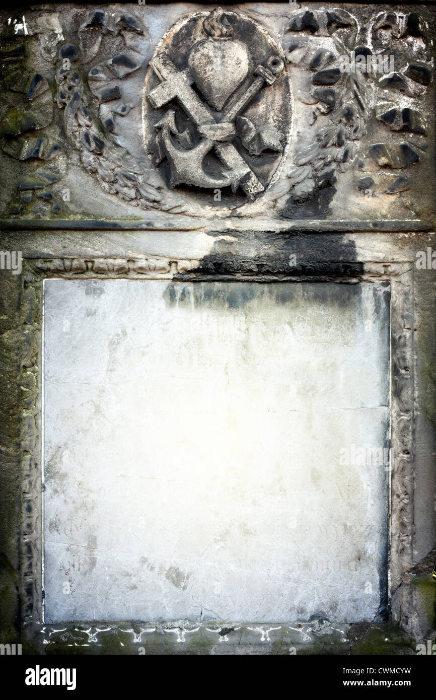 Blank vintage grave frame on cemetery Stock Photo - Alamy