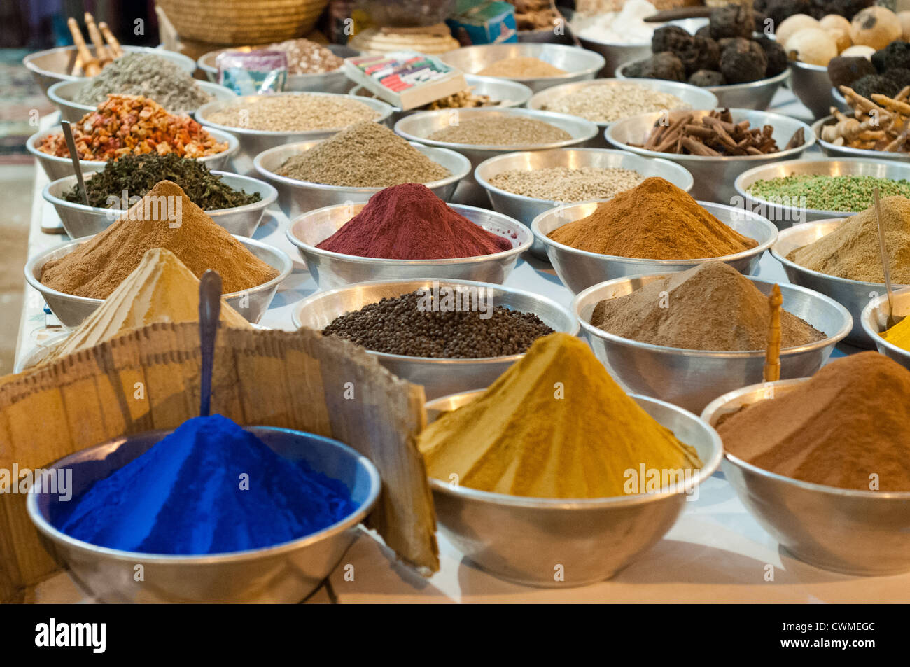 Spices on sale in Gharb Soheil Nubian Village on the west bank of the ...