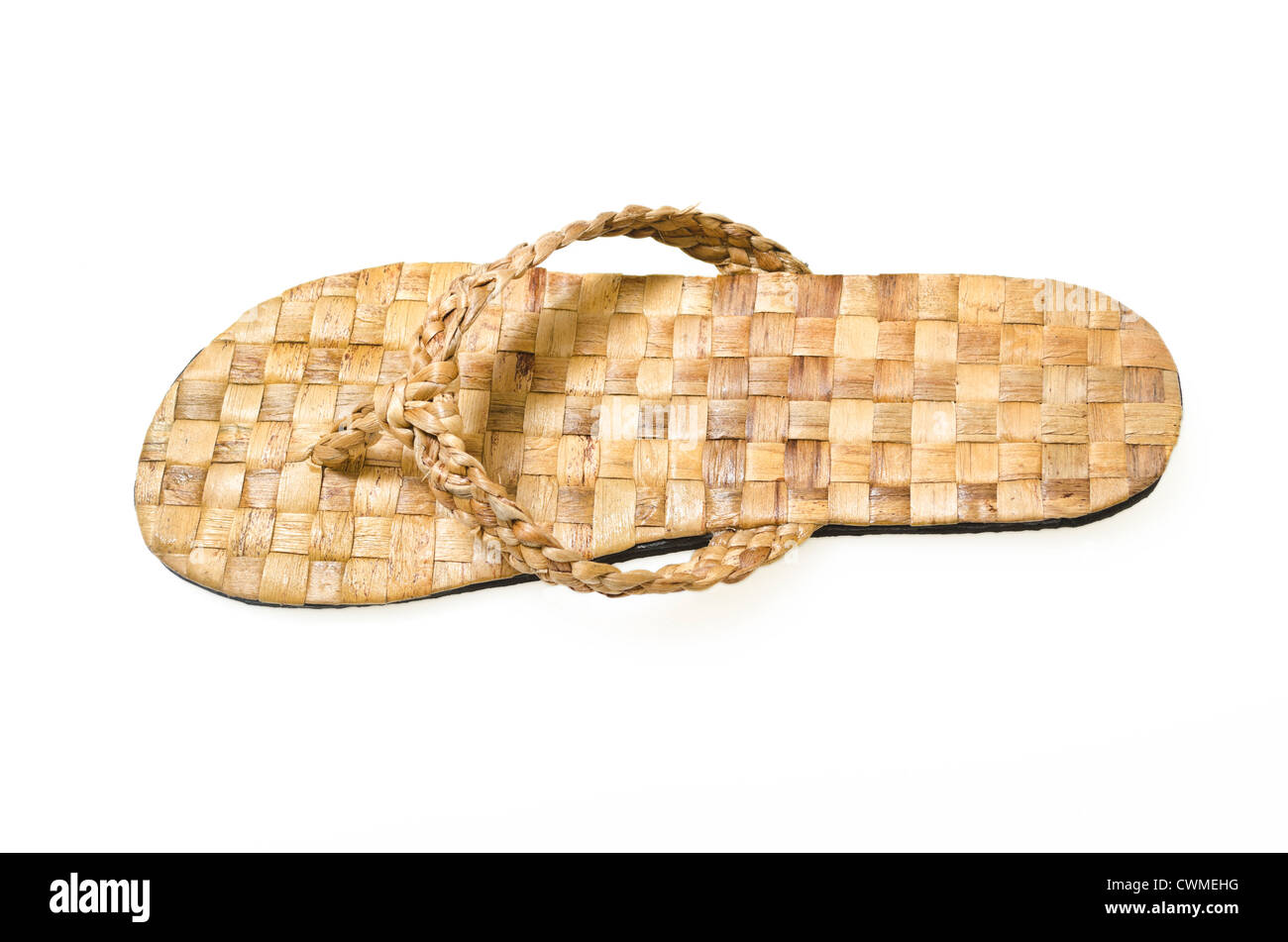 Close-up of woven abaca flipflop on white background Stock Photo - Alamy