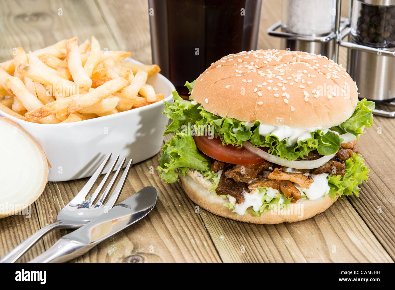 Barbecue kebab burger hi-res stock photography and images - Alamy
