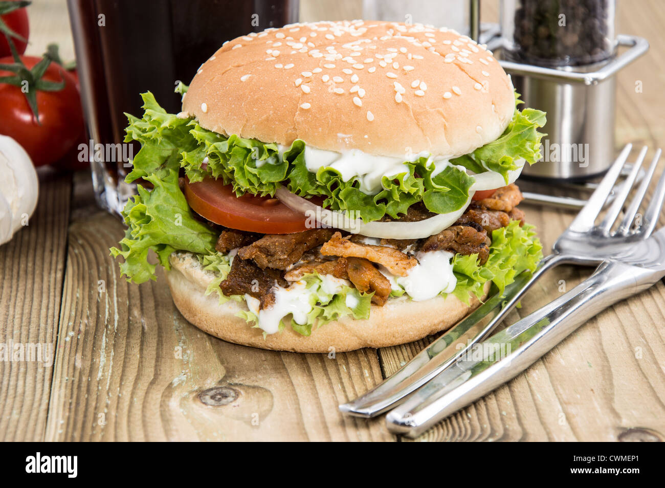 Barbecue kebab burger hi-res stock photography and images - Alamy
