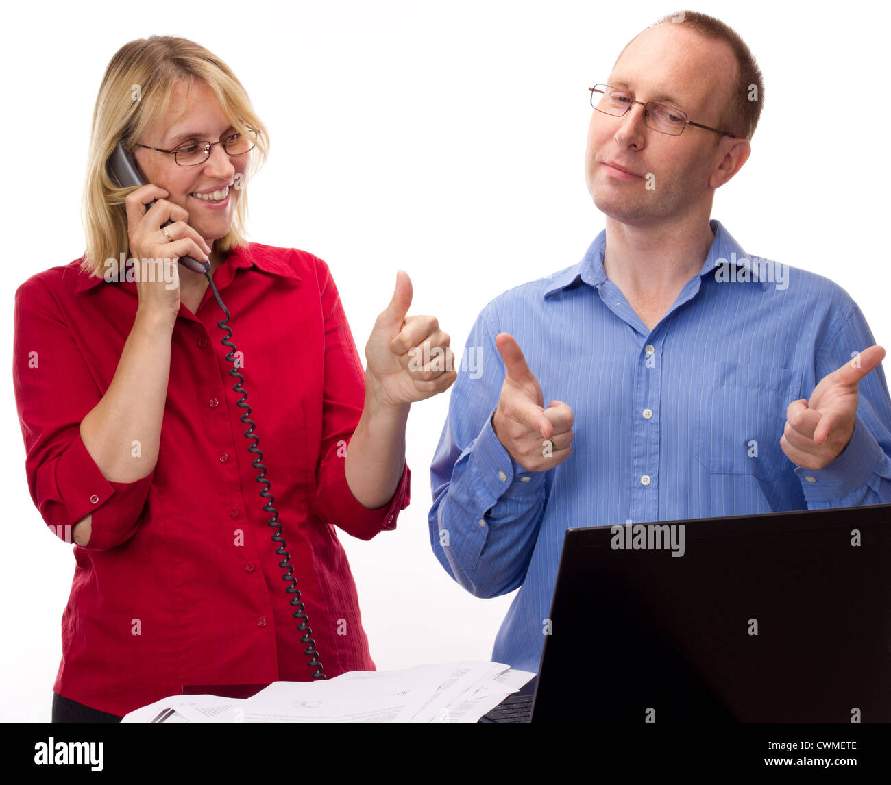Two business people working Stock Photo - Alamy