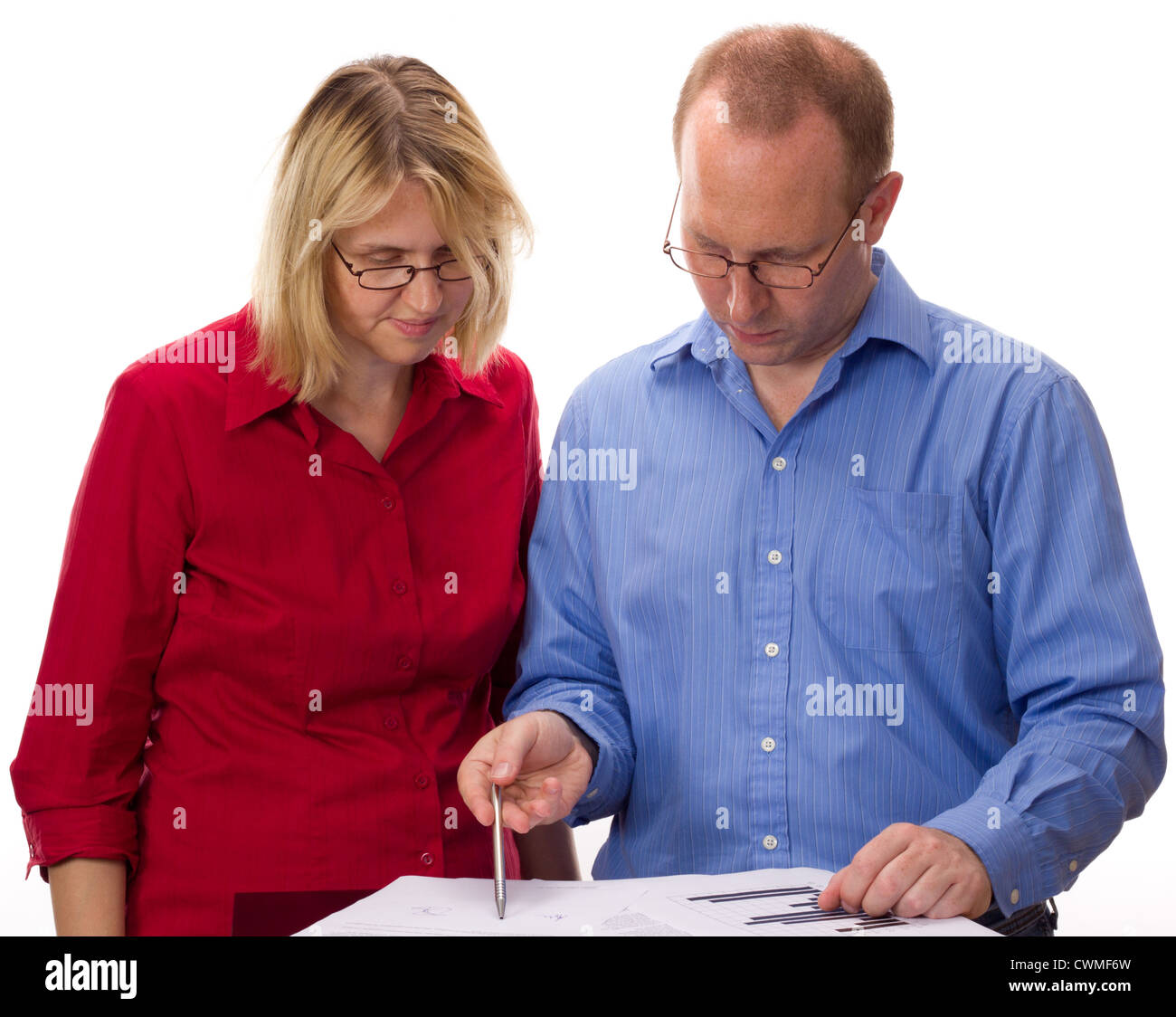 Two business people working Stock Photo - Alamy