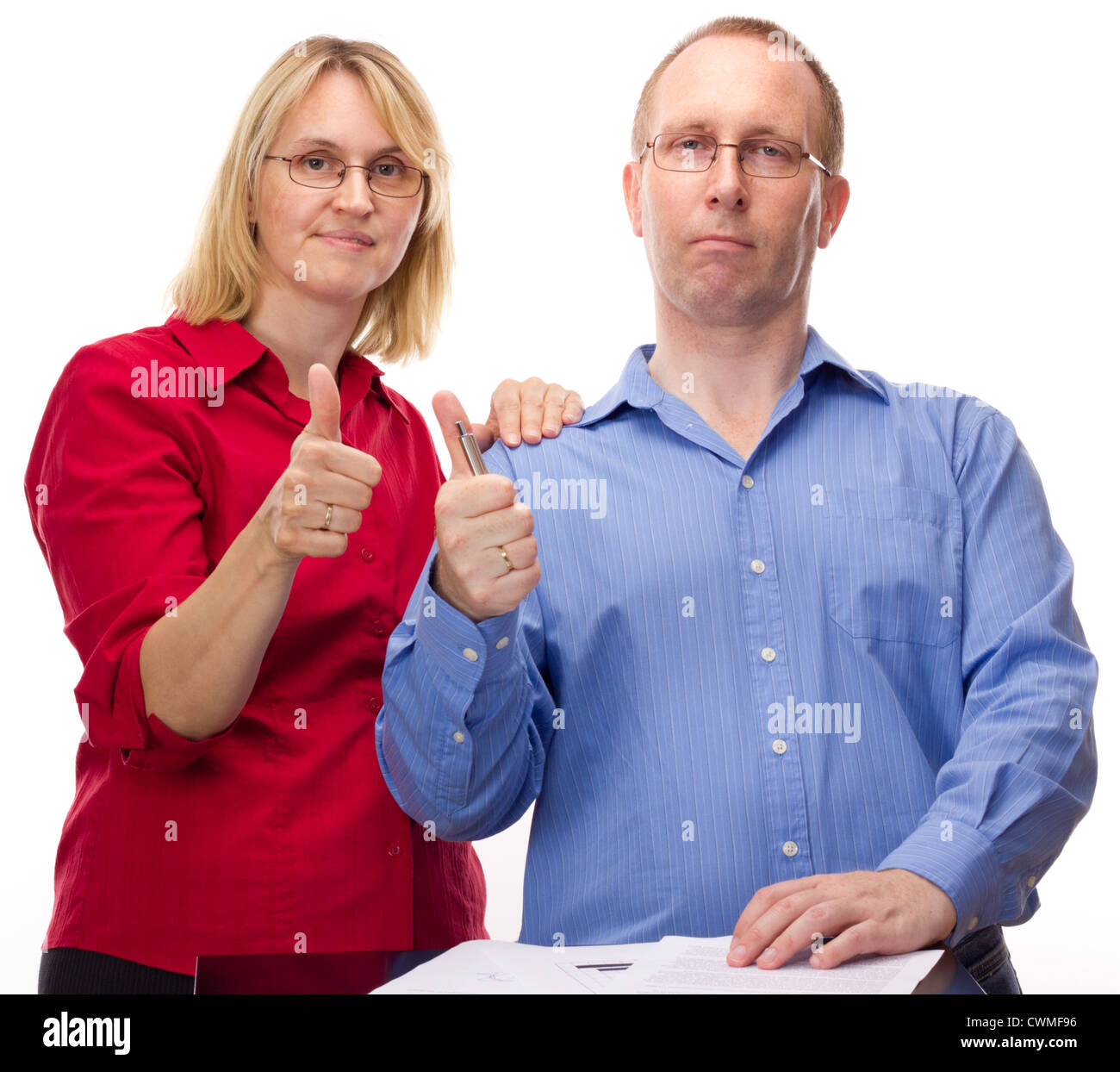 Two business people working Stock Photo - Alamy