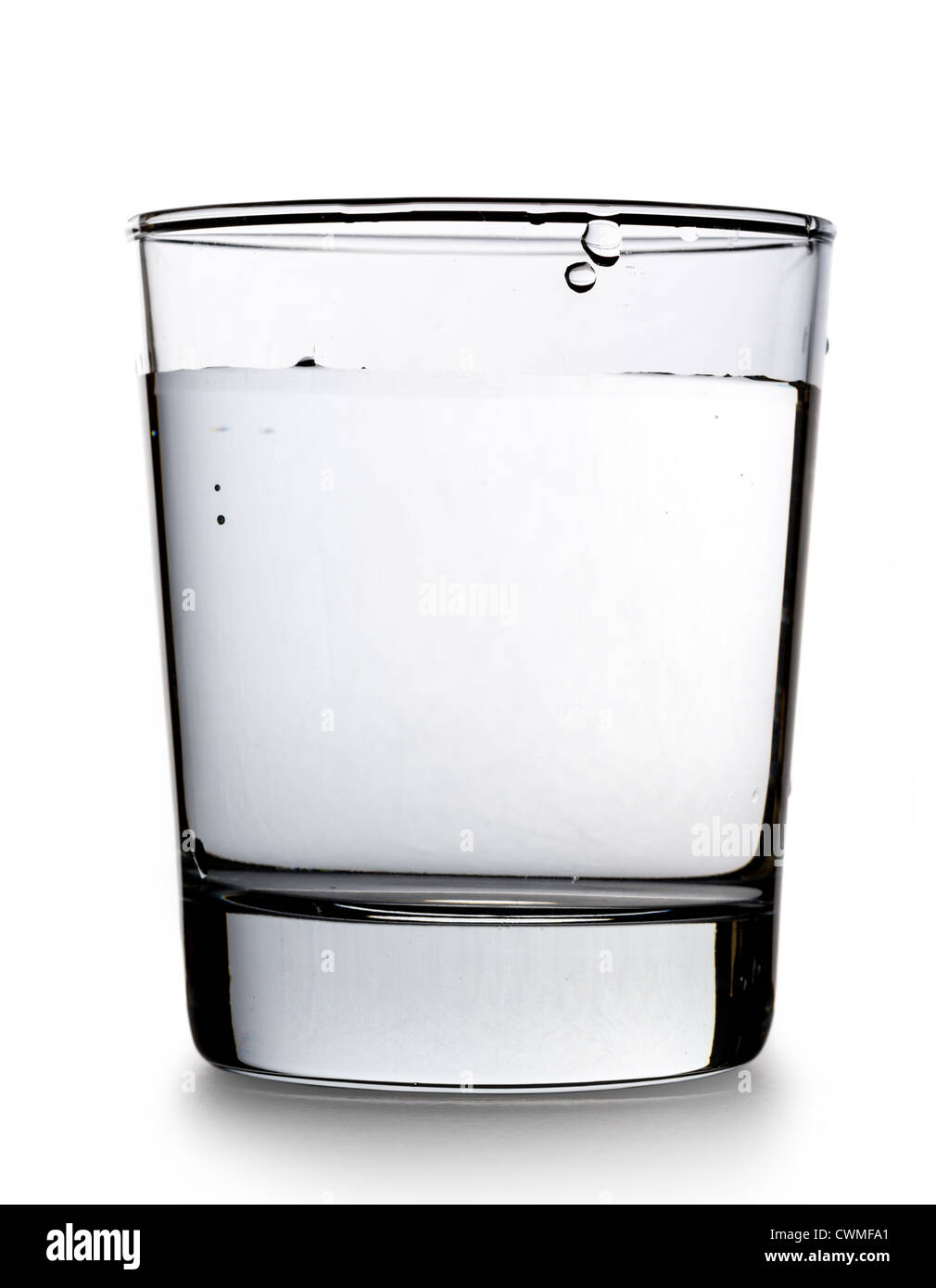 Glass of water on white background Stock Photo - Alamy