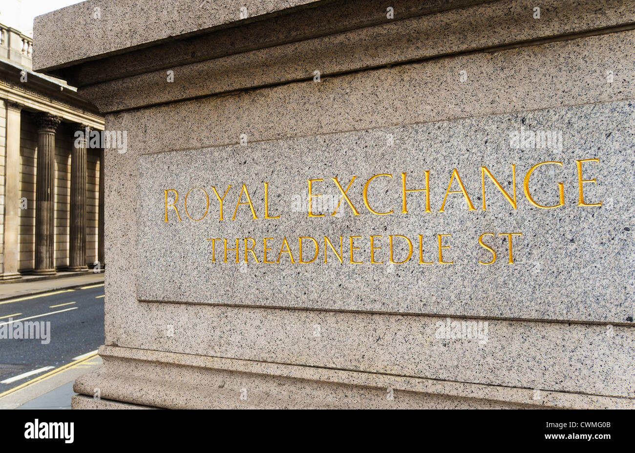 UK, London, Royal Exchange sign Stock Photo - Alamy