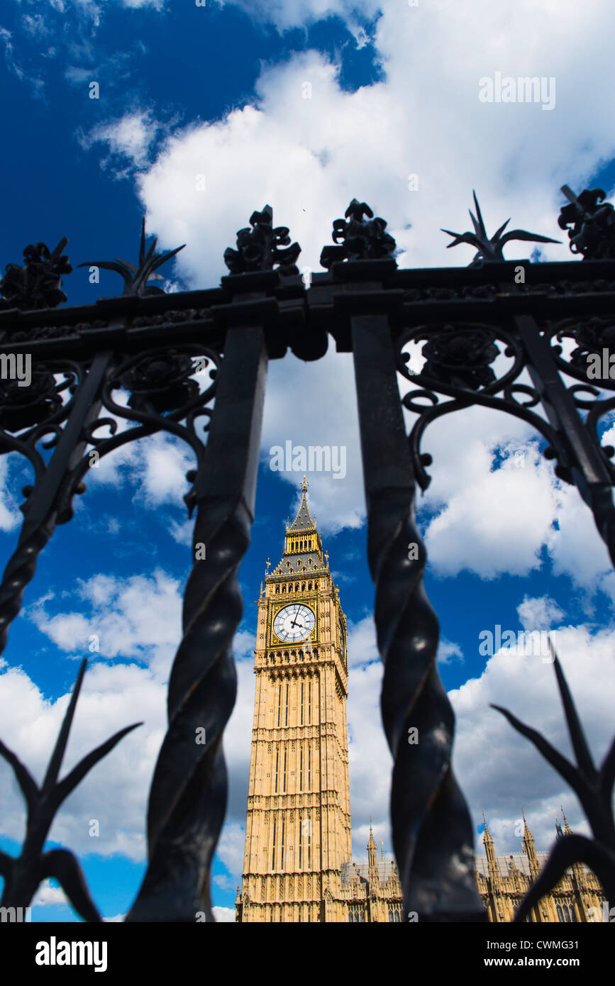 UK, London, Big Ben behind fence Stock Photo - Alamy