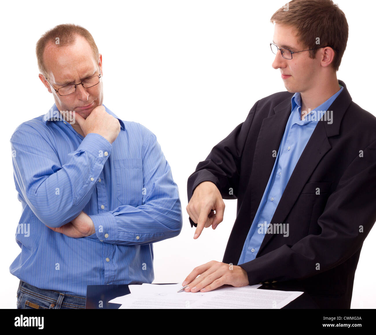 Two business people working Stock Photo - Alamy