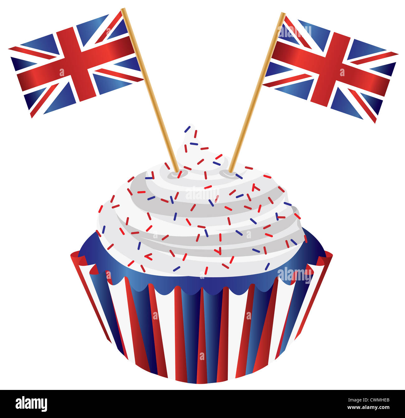 United Kingdom England Cupcake with Jack Union Flags Illustration Stock ...