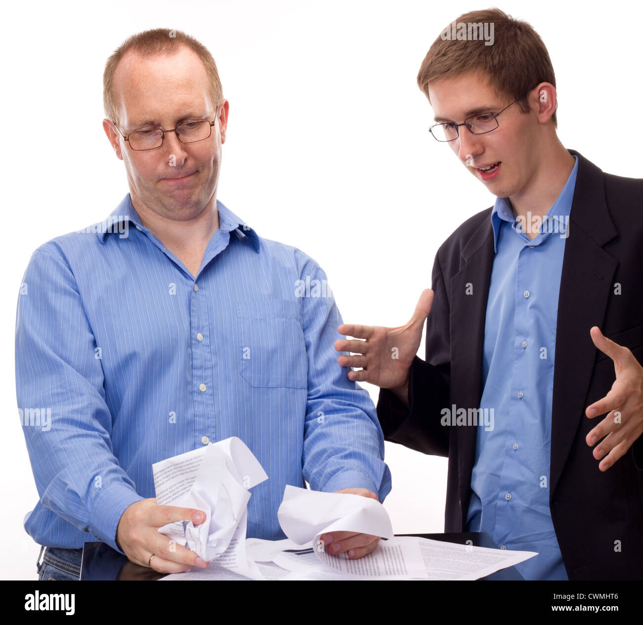 Two business people working Stock Photo - Alamy