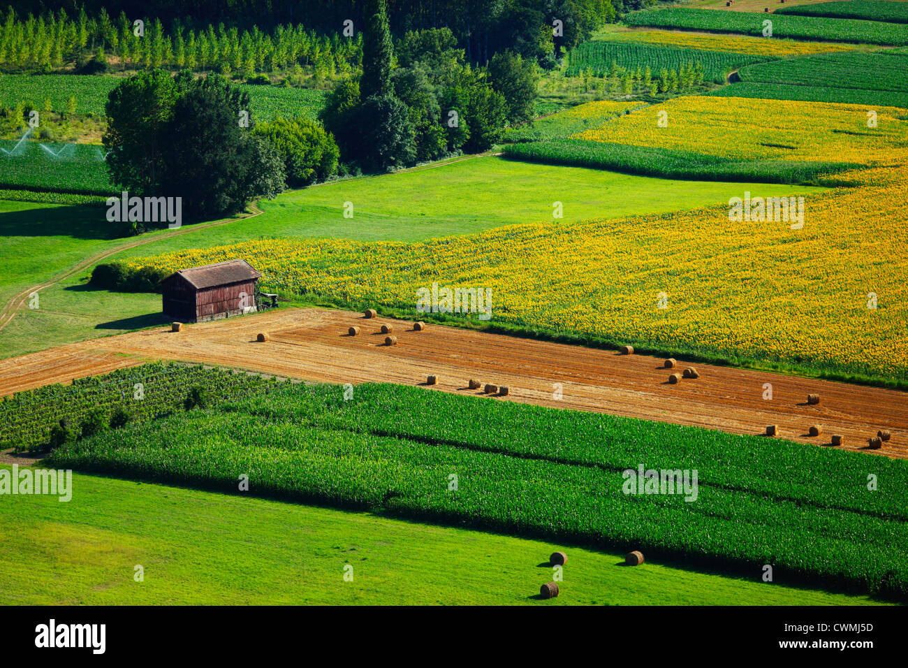 france green field panorama Stock Photo - Alamy