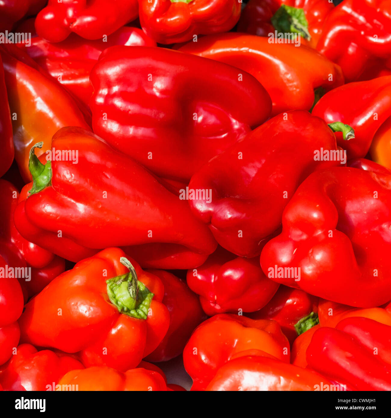 Group of shiny red peppers hi-res stock photography and images - Alamy