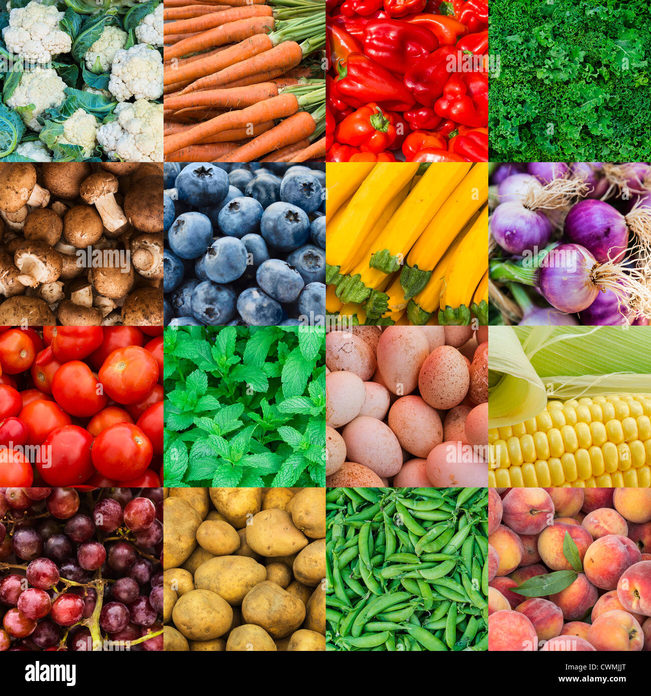 Multiple image showing variety of edible goods Stock Photo - Alamy