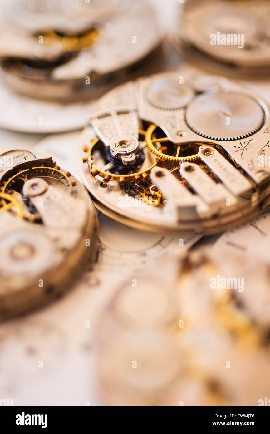 Variety of watches striped to parts Stock Photo - Alamy