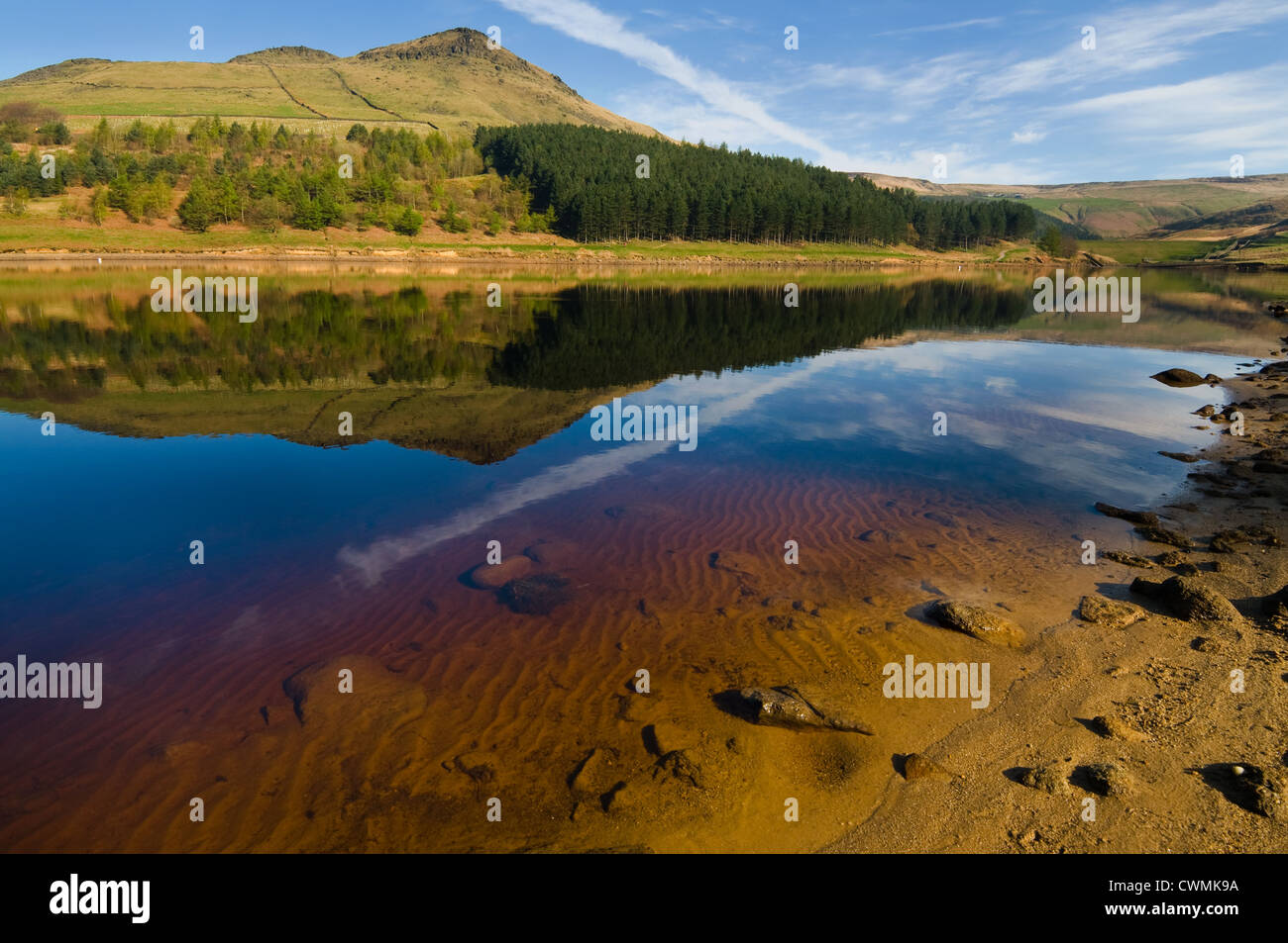 Landscape at Dove stone reservoir in Peak district featuring hill and ...