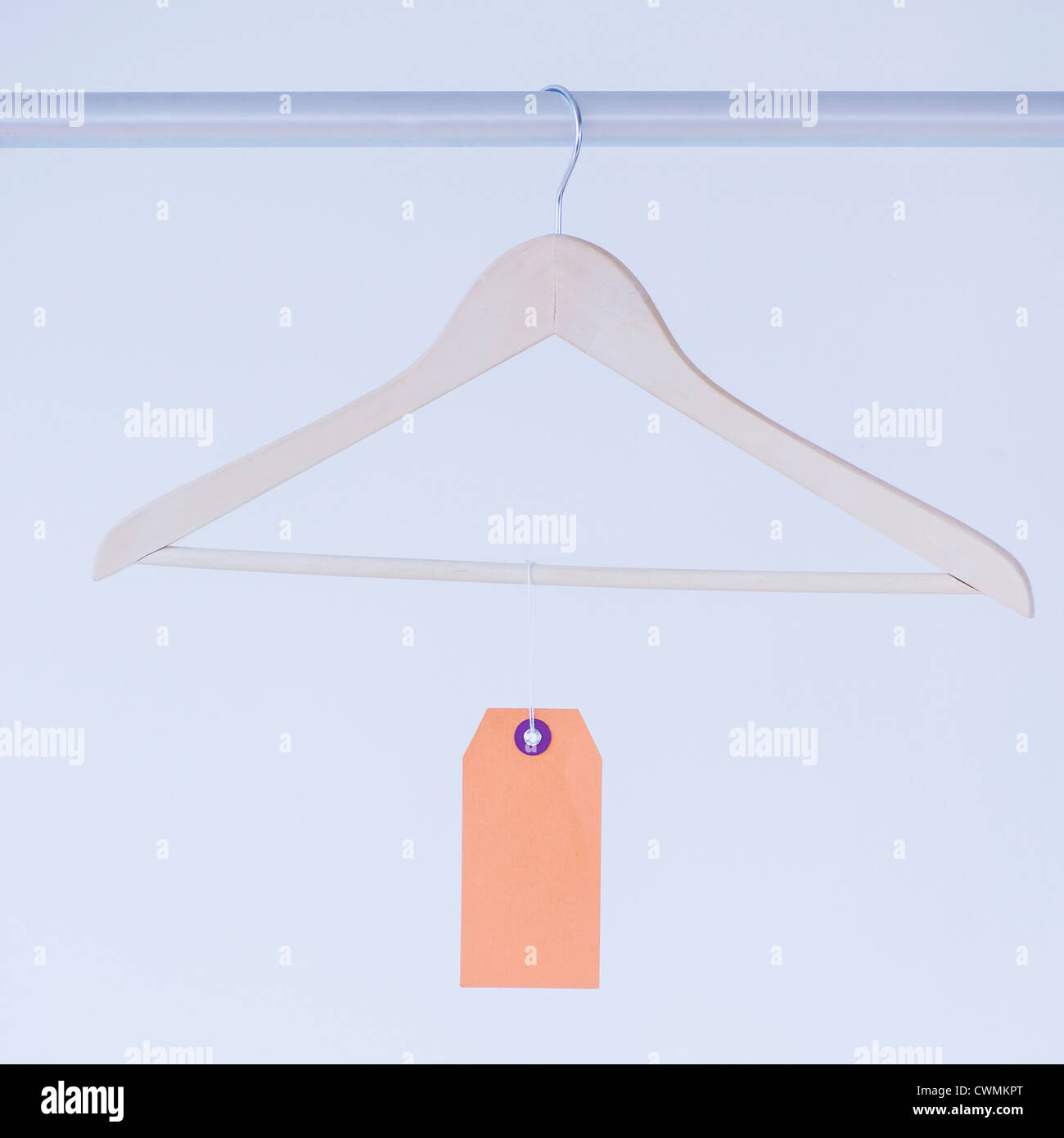 Studio shot of hanger with price tag Stock Photo - Alamy