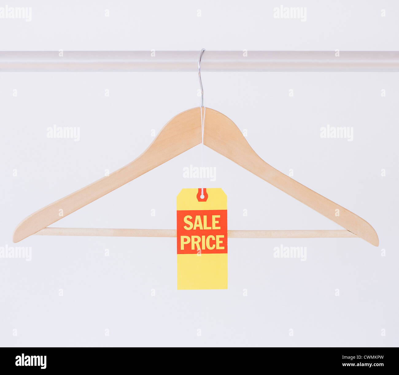 Studio shot of hanger with price tag Stock Photo - Alamy