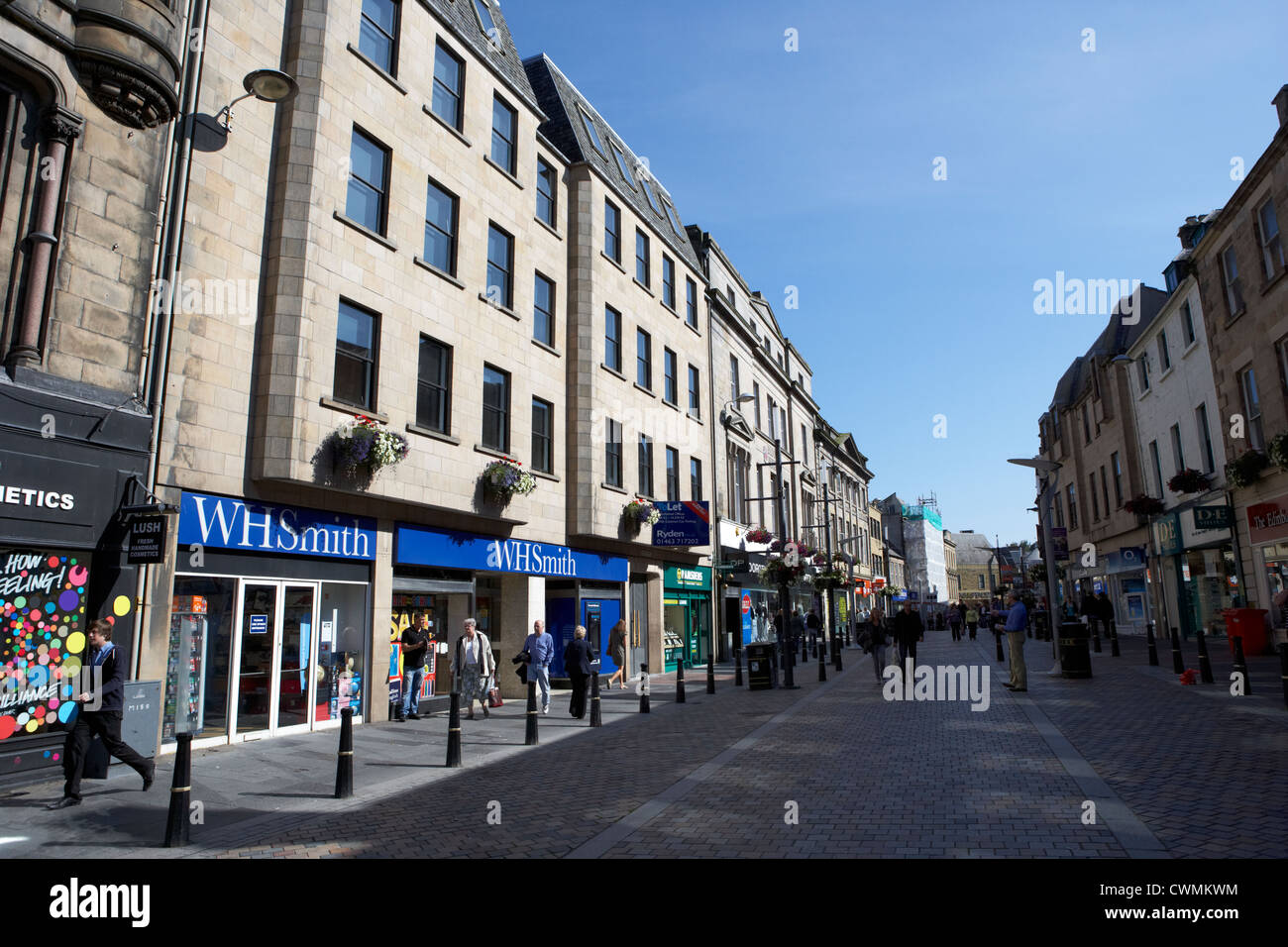 high street shopping area inverness highland scotland uk Stock Photo ...