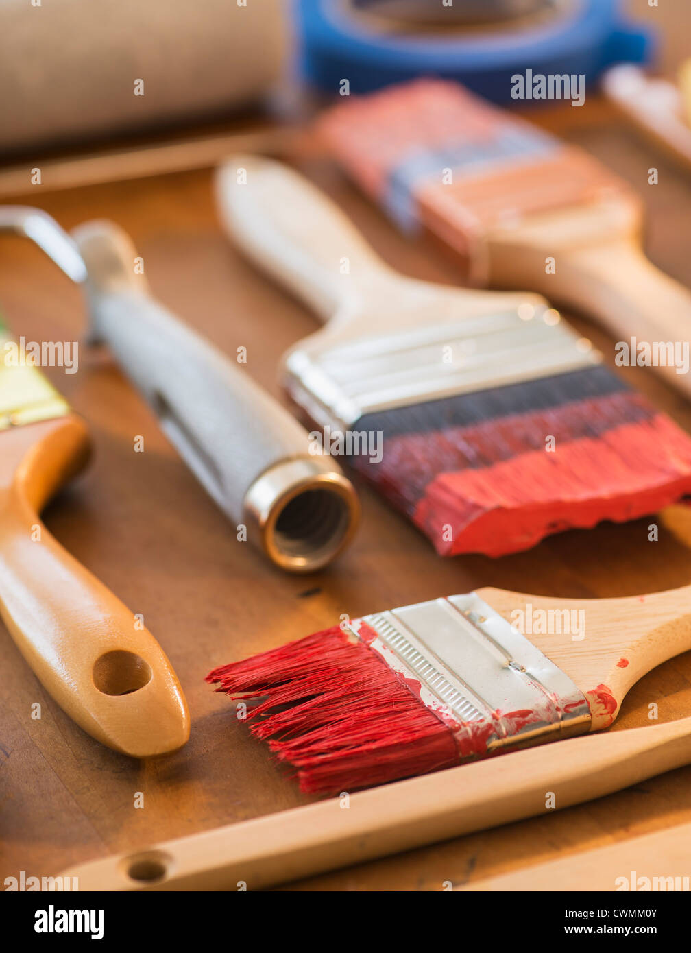 Collection of painting utensils Stock Photo - Alamy