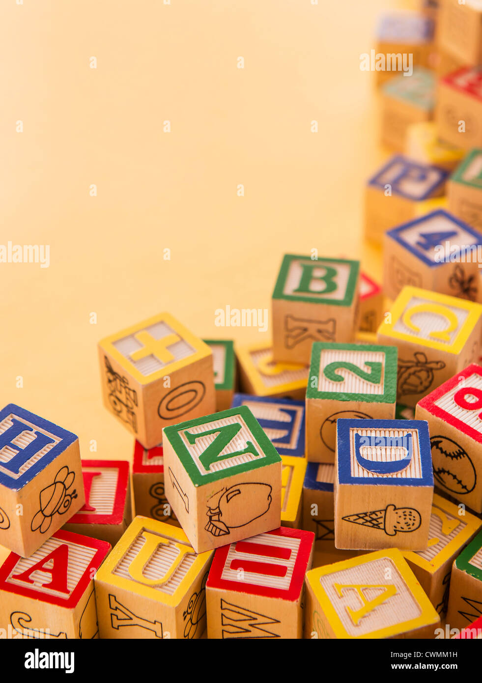 Colorful blocks with alphabet letters Stock Photo - Alamy