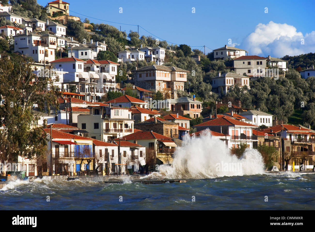 Village of Afissos at the Pagasitic Gulf (Pelion peninsular, Thessaly ...