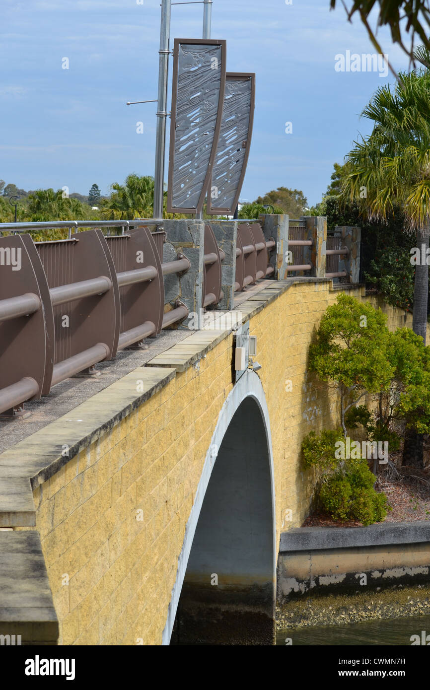 A bridge with low clearance sign 4m at Highest Astronomical Tide (HAT ...