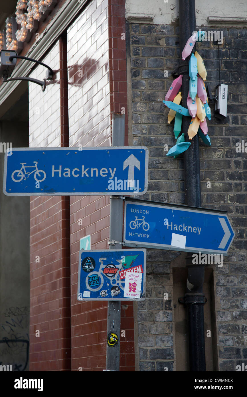 London Bicycle network signs,Hackney,London,UK Stock Photo - Alamy