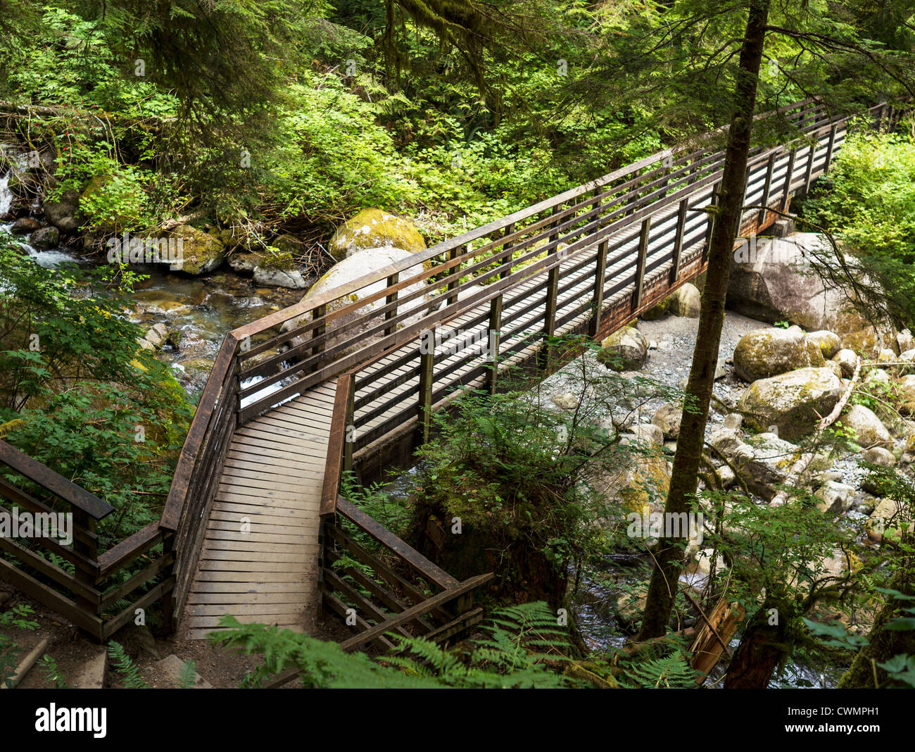 Small wooden bridge over creek hi-res stock photography and images - Alamy
