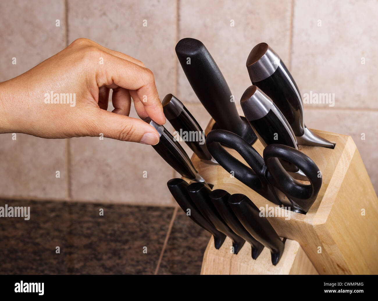 Kitchen knife metal handle hi-res stock photography and images - Alamy