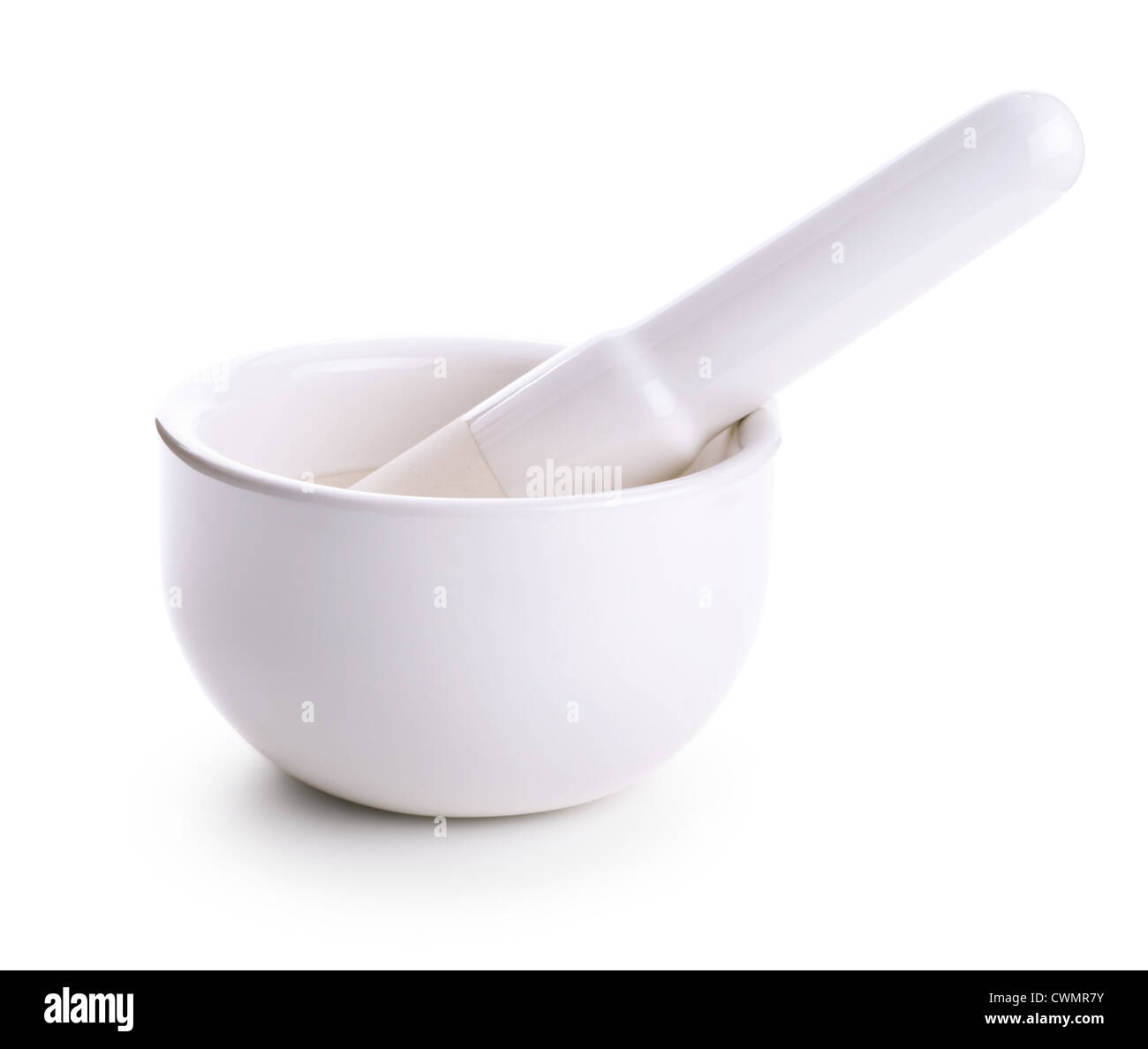 porcelain mortar and pestle isolated on white background Stock Photo ...