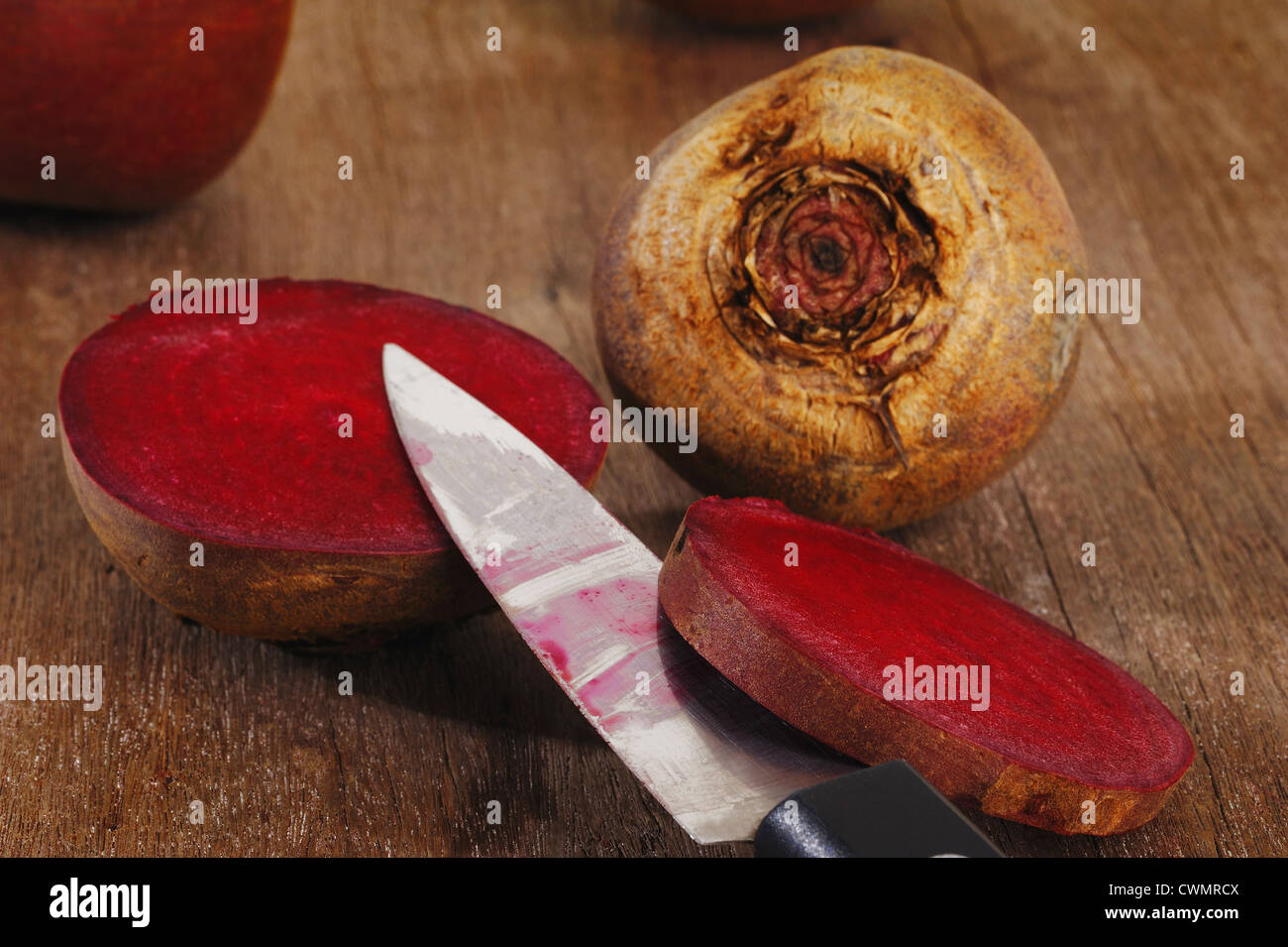 knife cut beetroot Stock Photo - Alamy
