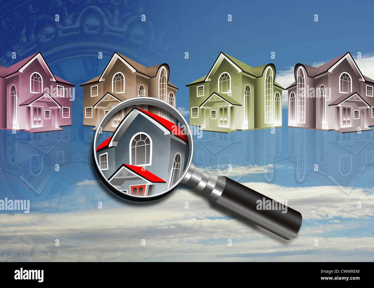 House under magnifying glass hi-res stock photography and images - Alamy