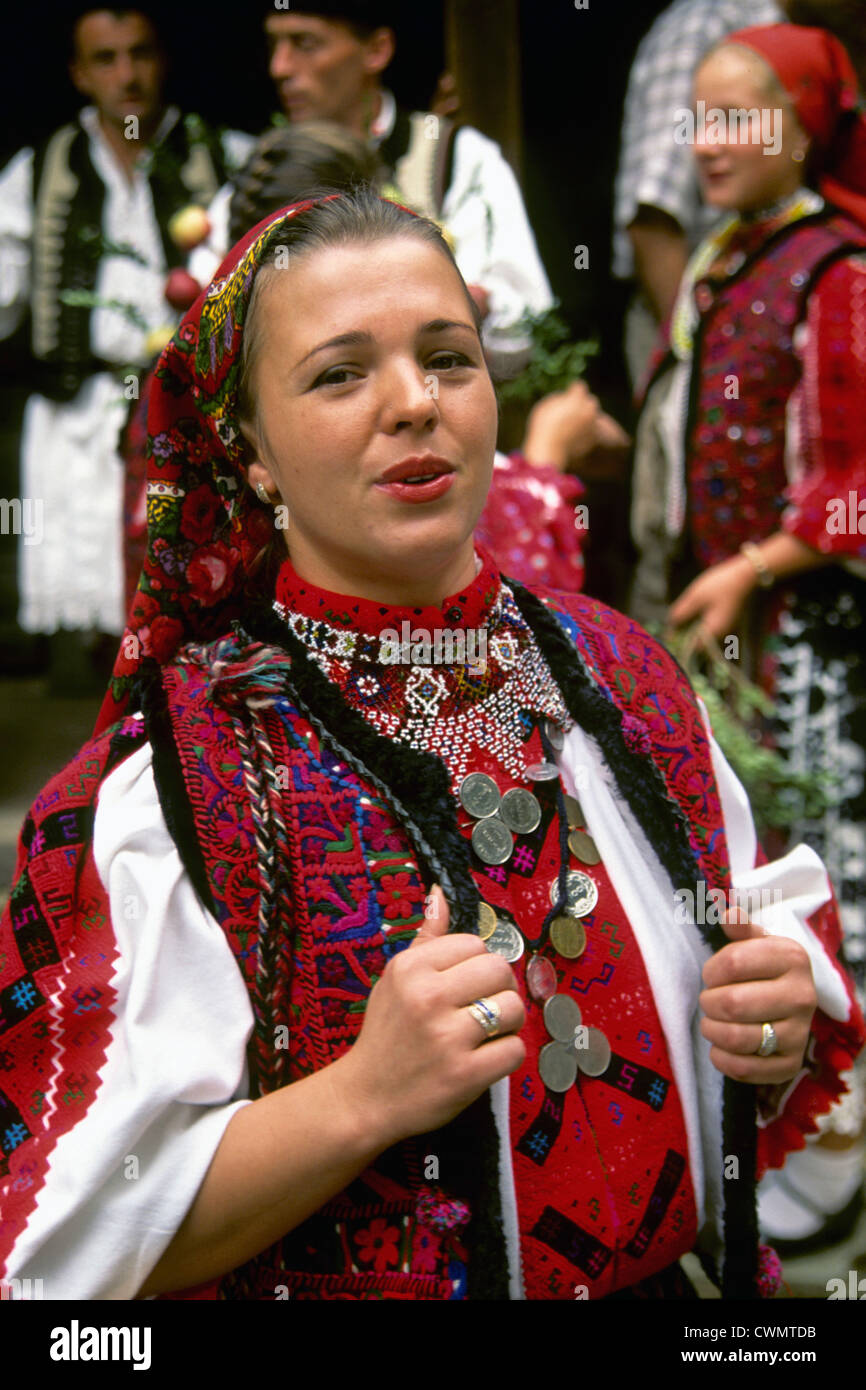Romania Bucharest woman traditional dress Stock Photo - Alamy
