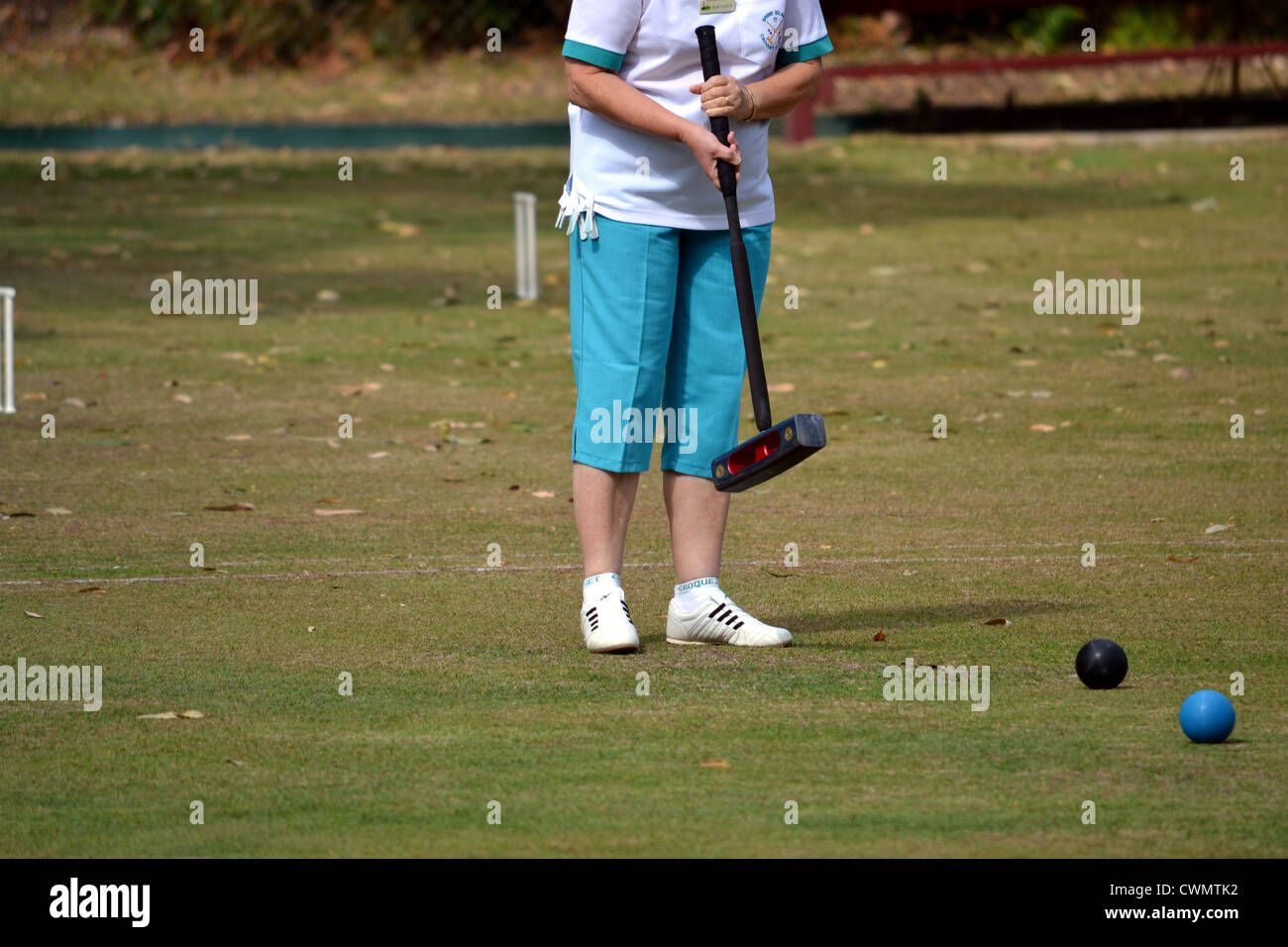 woman playing croquet Stock Photo - Alamy