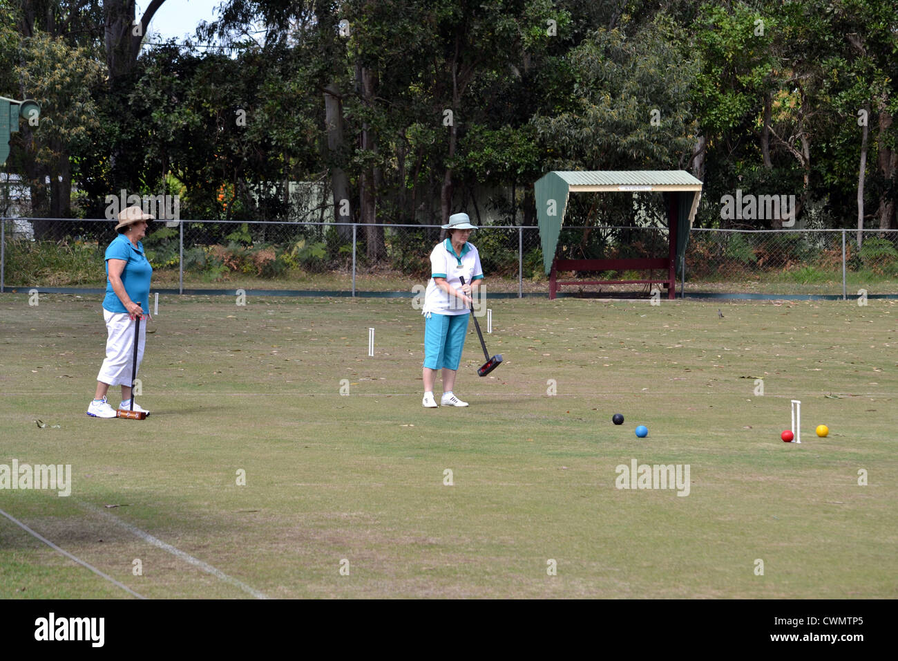 woman playing croquet Stock Photo - Alamy