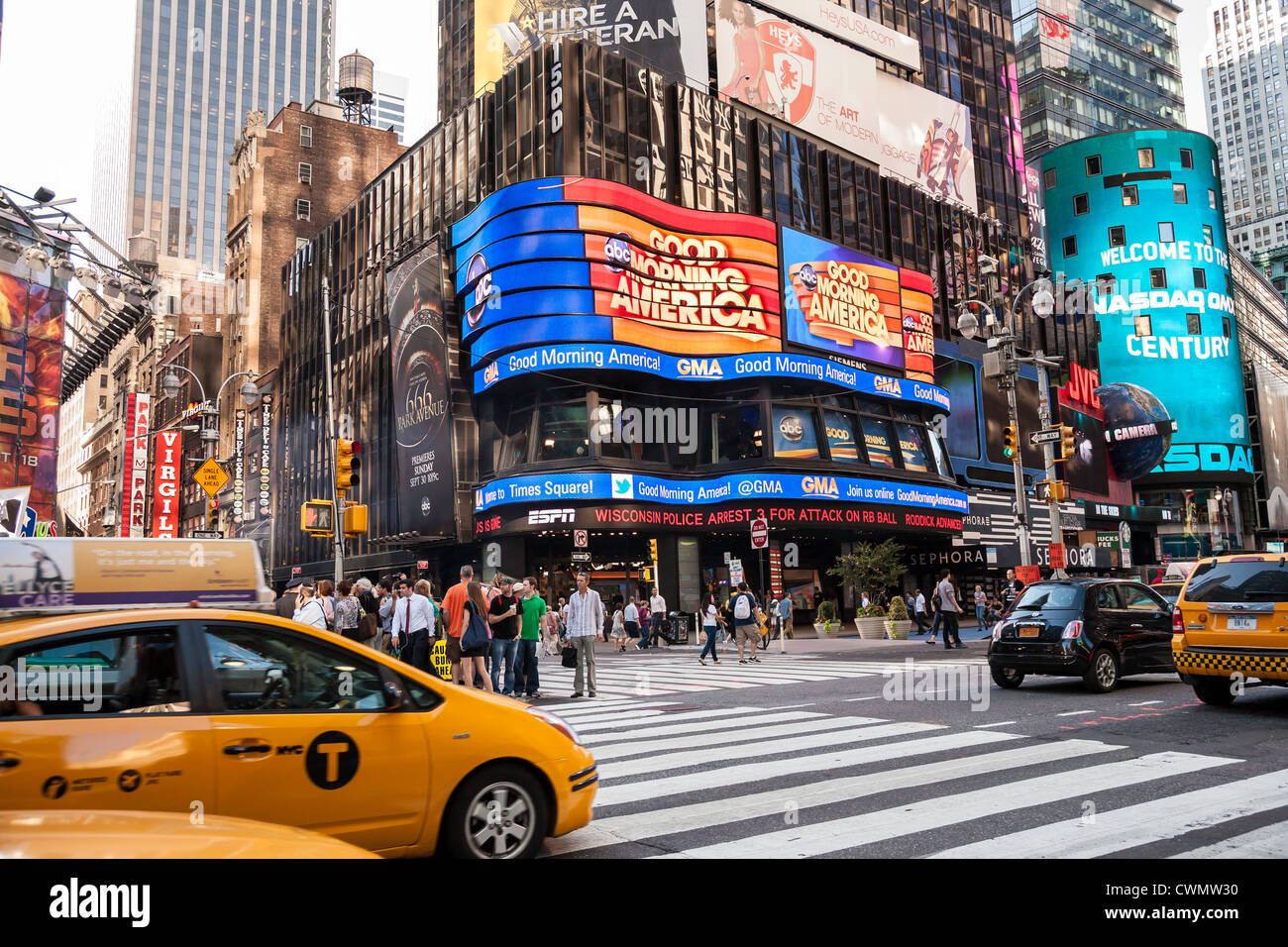 ABC Channel 7 Good Morning America News Show in Times Square, NYC Stock ...