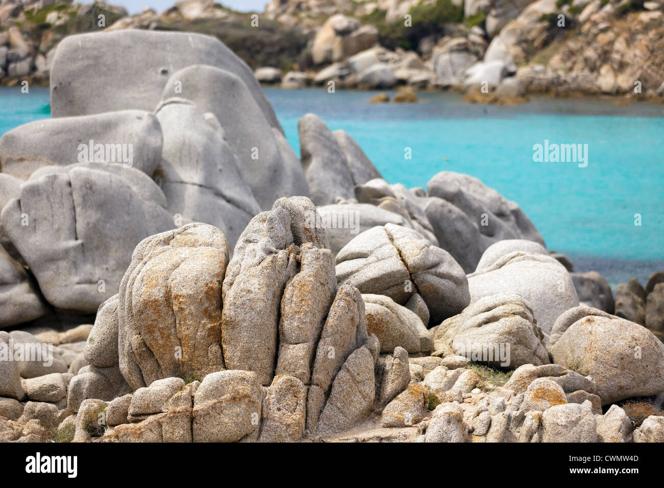 Granite rocky coastline in Lavezzi island, France Stock Photo - Alamy