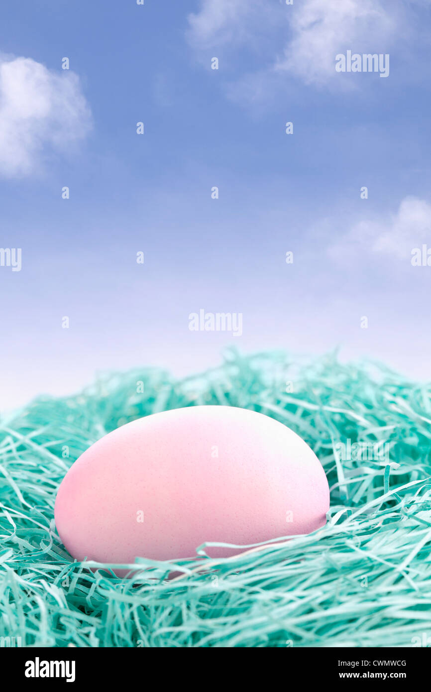 Pink egg in nest Stock Photo - Alamy