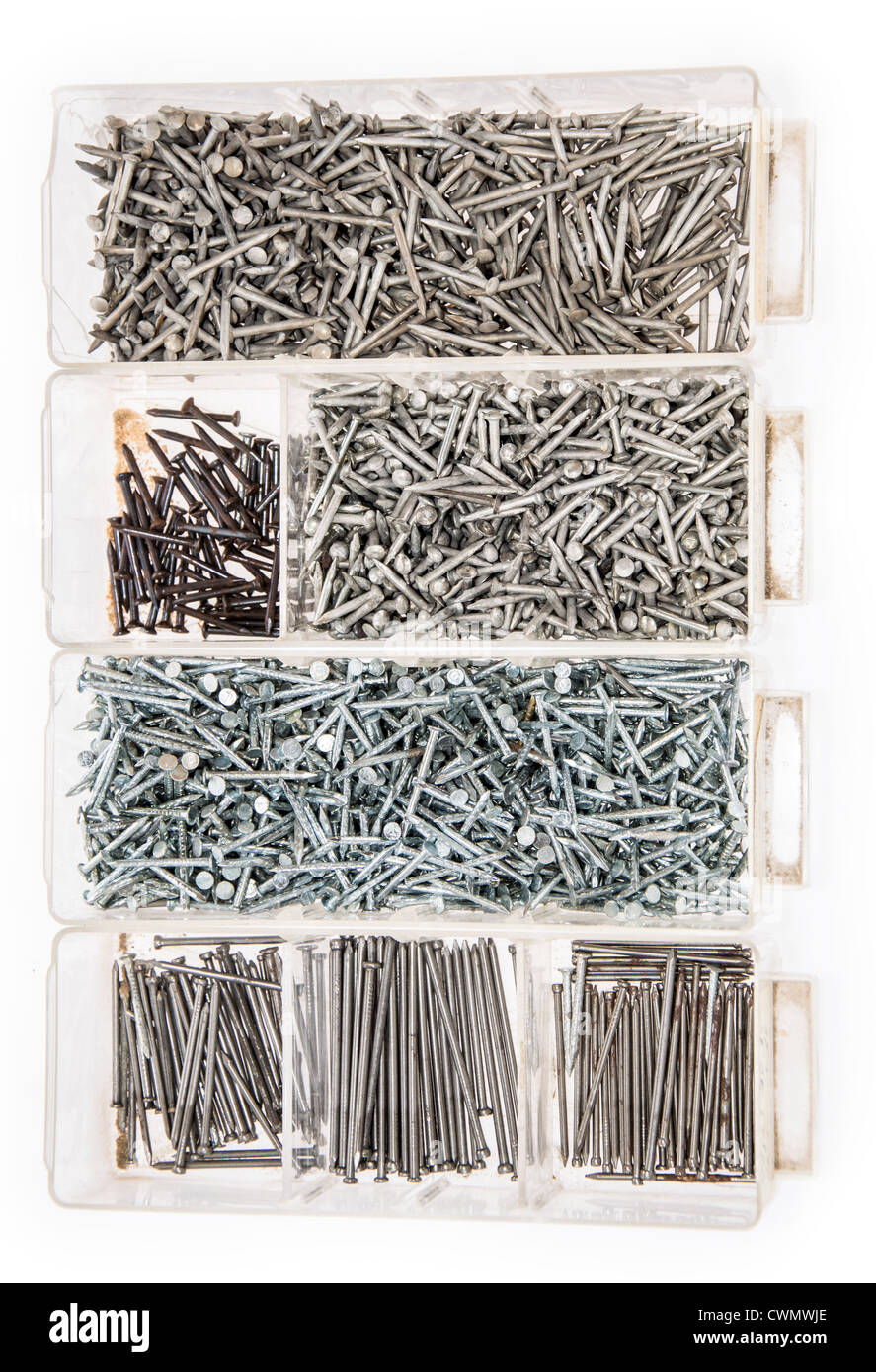 Set of Screws and Nails isolated on white background Stock Photo - Alamy